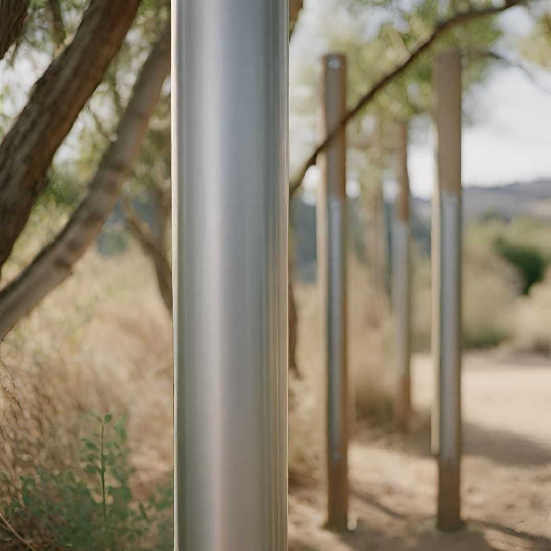 Parantes de metal y su integración en entornos naturales